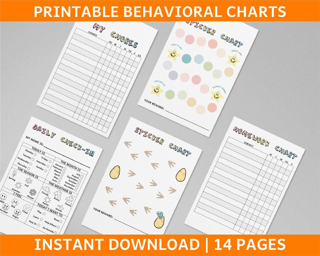 Printable Behavior Charts for Kids | Daily Routine, Chore & Reward ...