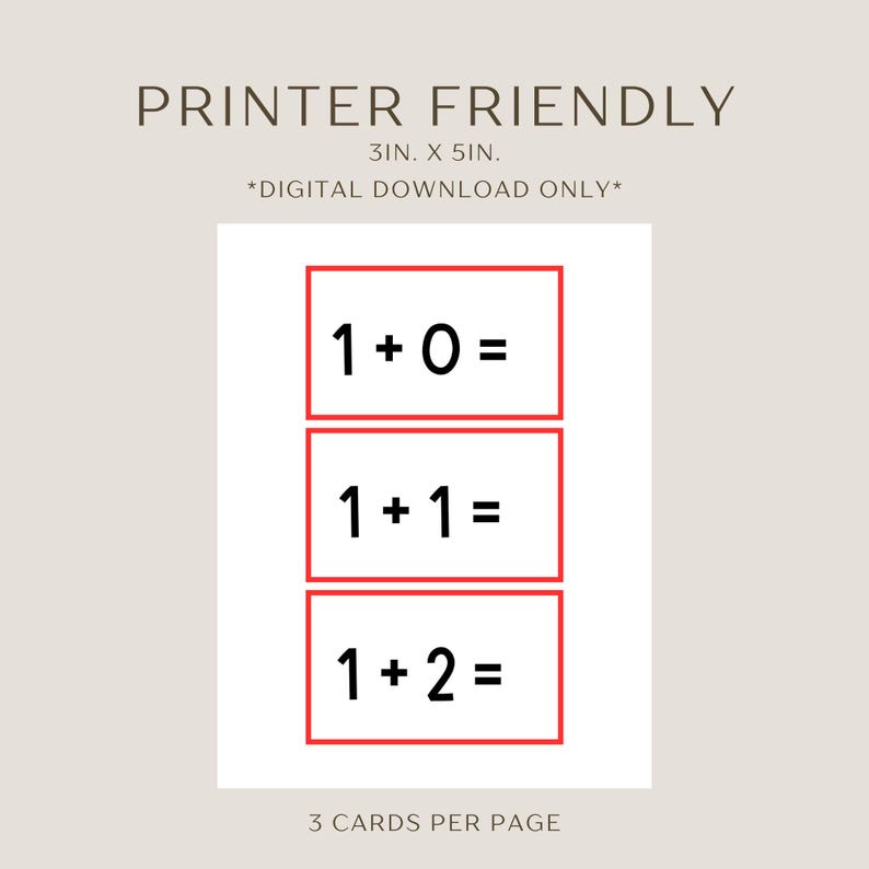 Addition Flash Cards | Math Facts Flash Cards | Printable Flash Cards ...