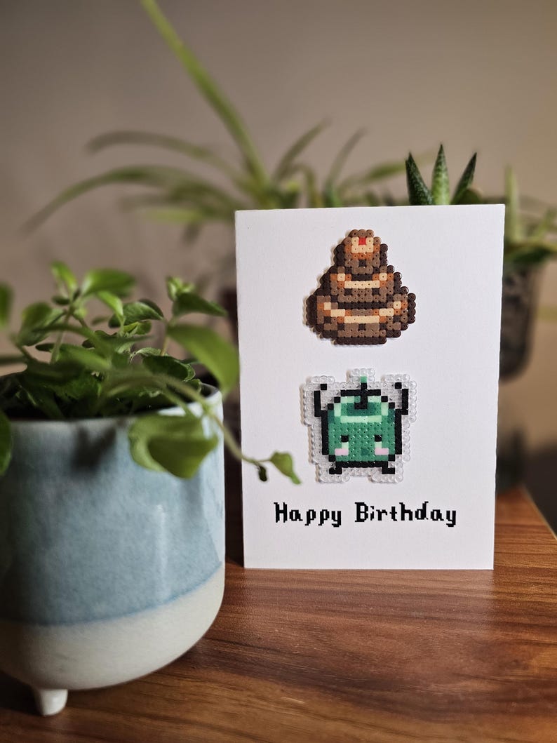 Stardew Valley Junimo Cake Birthday Card - Etsy