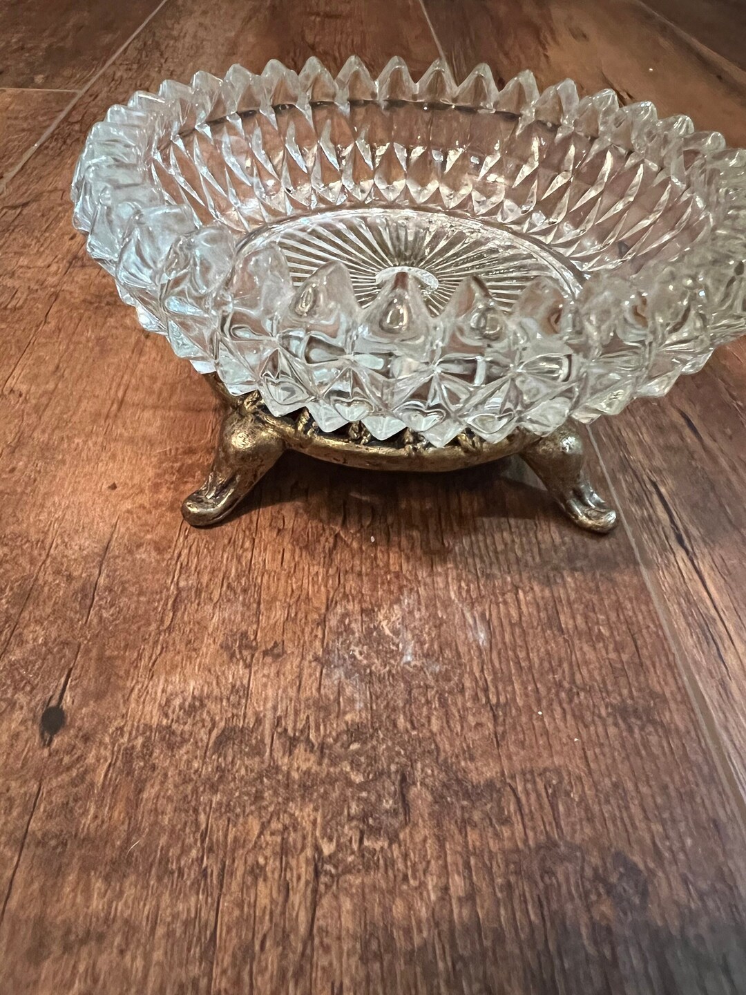 Vintage Crystal Lead Cut Glass Candy Dish With Stand - Etsy
