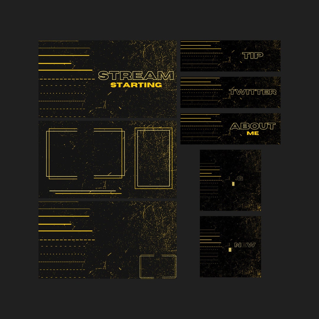 YELLOW LINE Animated Stream Overlay Pack | Twitch Overlay Package ...