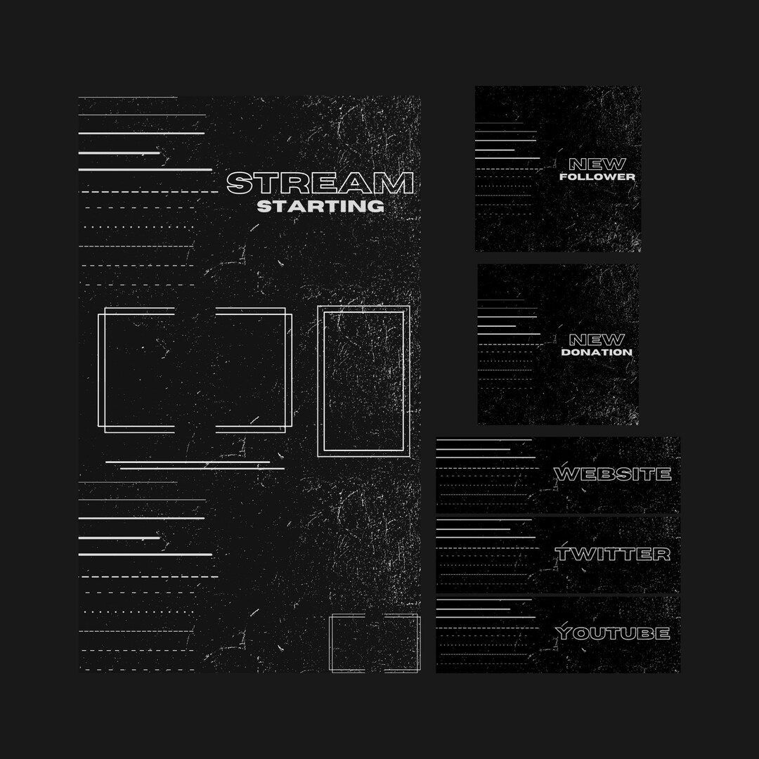 WHITE LINE Animated Stream Overlay Pack | Twitch Overlay Package ...
