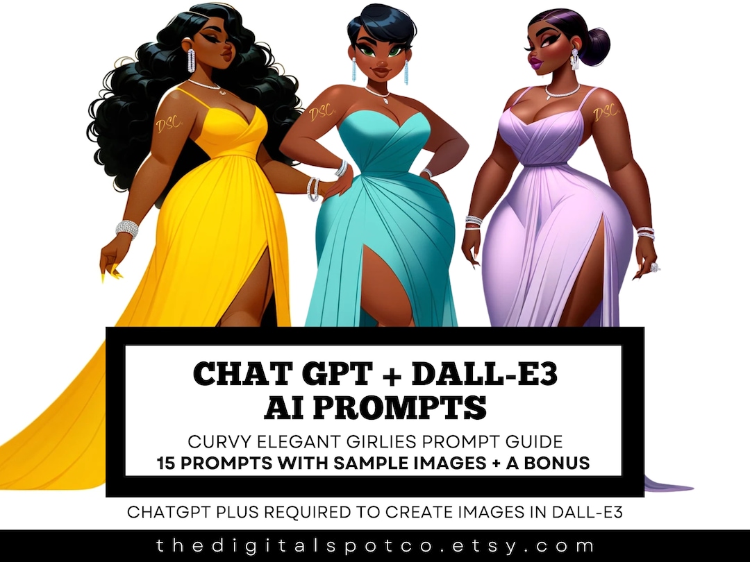 Dall-e3 & Chatgpt V4 Ai Art Prompt Guide, 15 Sample Prompts, Curvy ...