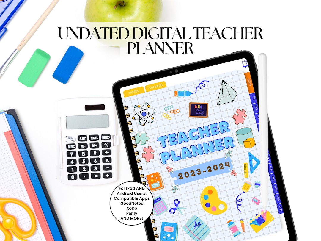 Undated Teacher Planner Digital, Goodnotes Planner Teacher, Academic ...