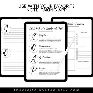 SOAP Bible Study Journal, Digital Bible SOAP Study, SOAP Bible Journal ...