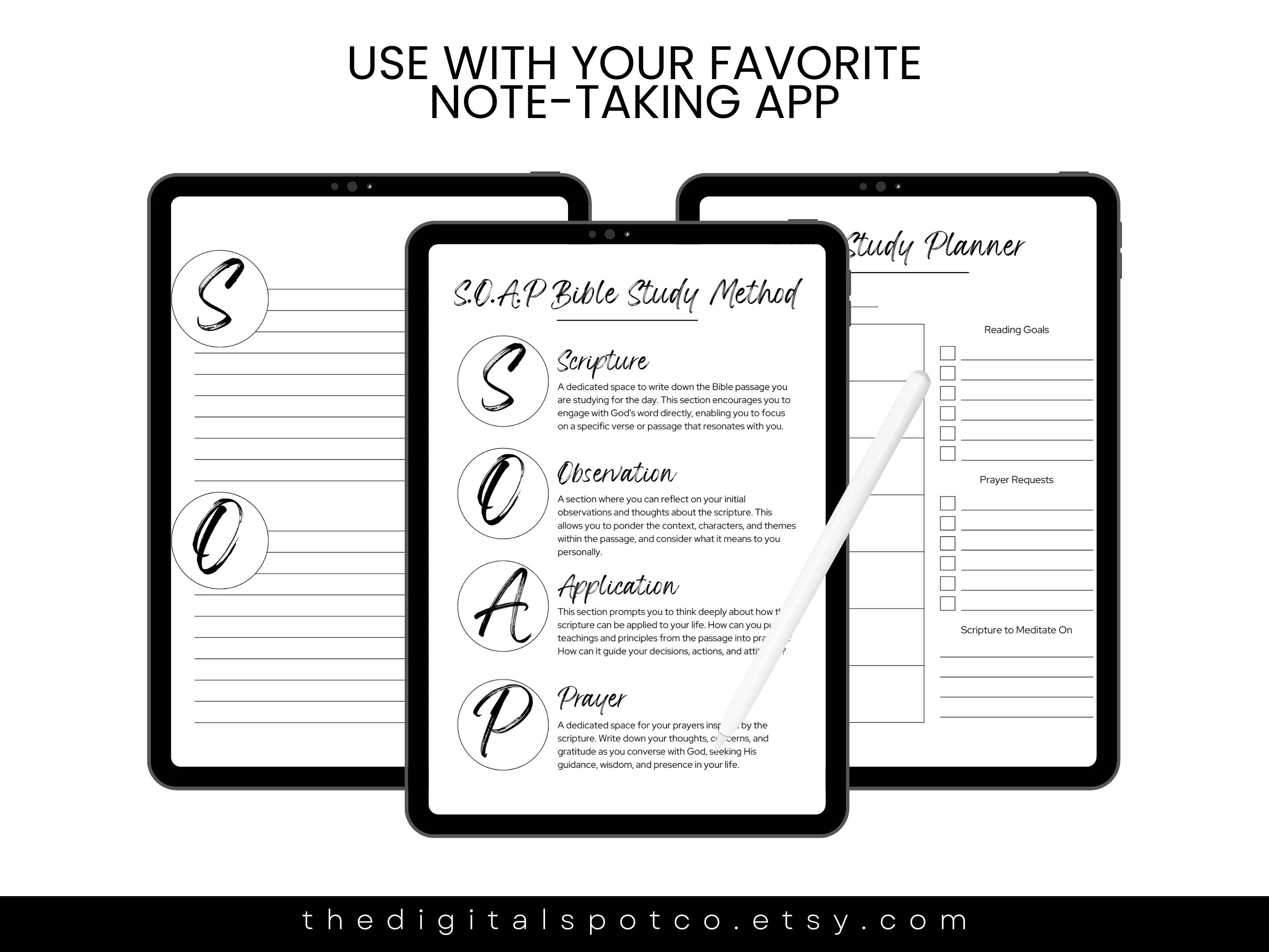 SOAP Bible Study Journal, Digital Bible SOAP Study, SOAP Bible Journal ...