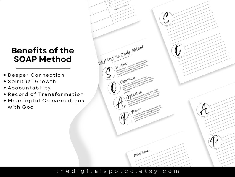 SOAP Bible Study Journal, Digital Bible SOAP Study, SOAP Bible Journal ...