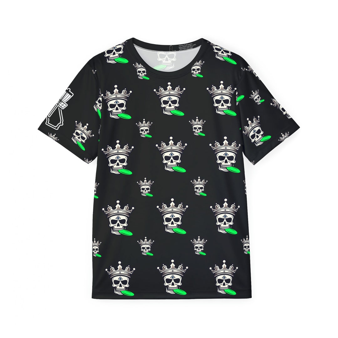 Skull King Disc Golf Jersey, All Over Print, Graphic Jersey (black) - Etsy
