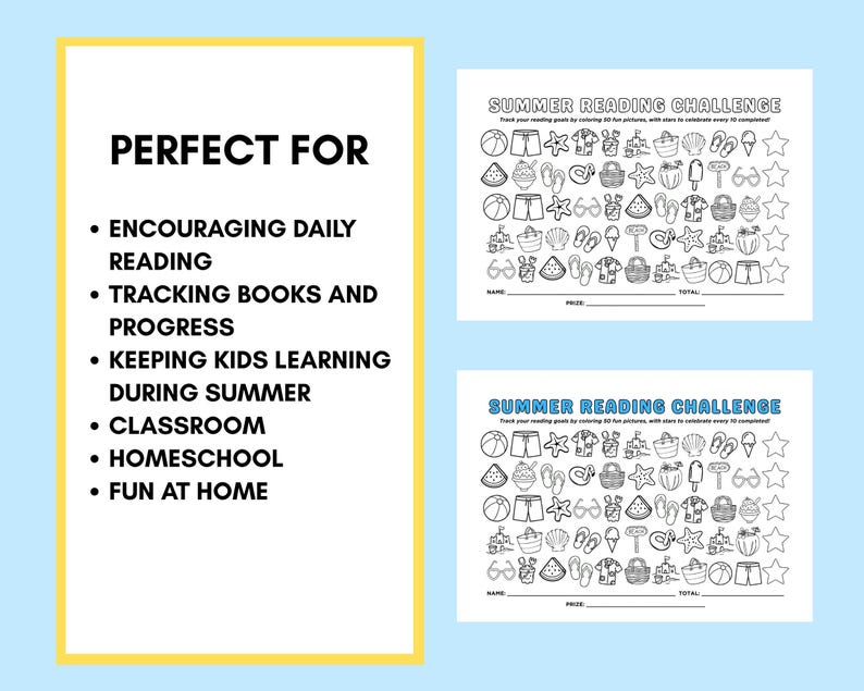 Summer Reading Challenge Printable | Summer Reading Tracker for Kids ...