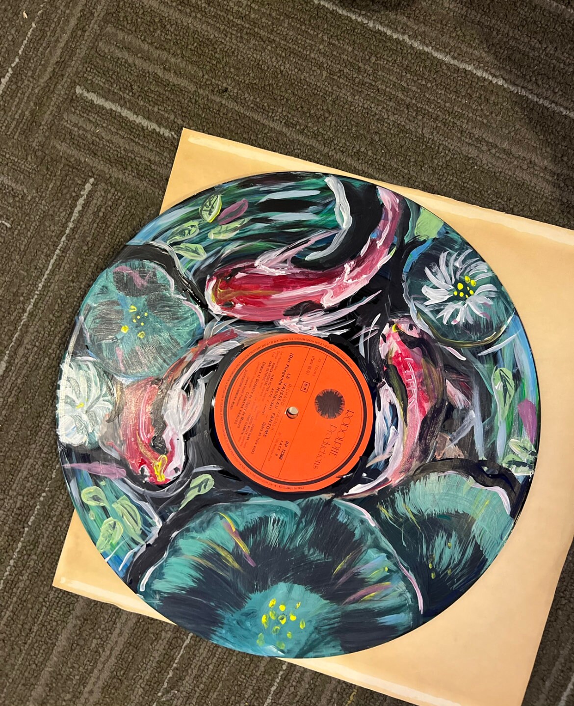 Koi Fish Record Painting - Etsy