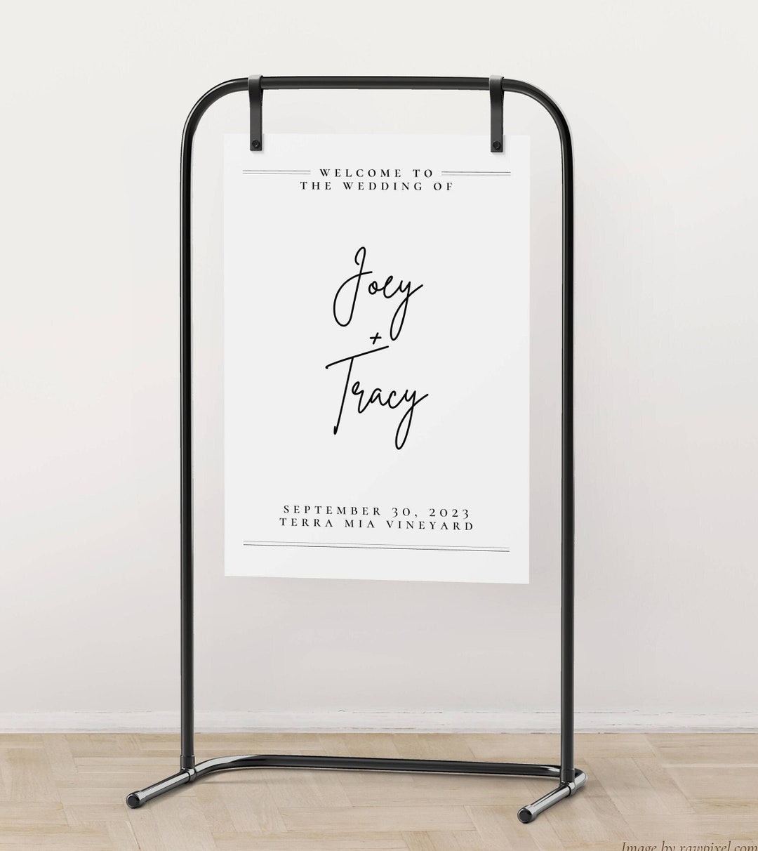 Classic Welcome Sign With Names in Script style 5 Elegant - Etsy