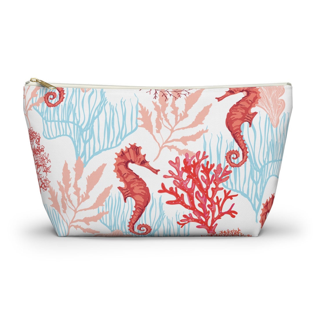 Seahorse Coral Under the Sea Ocean Accessory Pouch W T-bottom ...