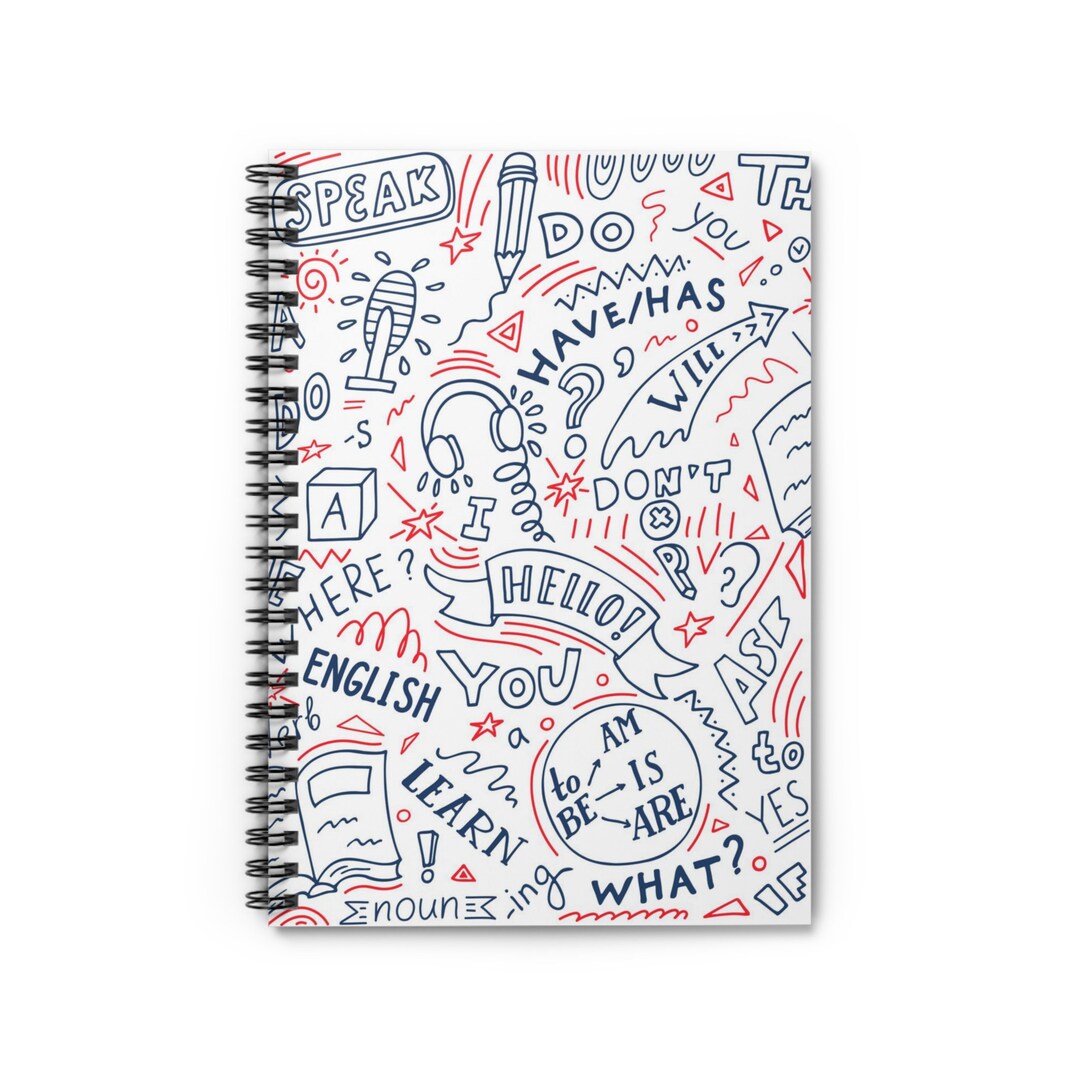 English Class Doodle Spiral Notebook - Ruled Line - Etsy
