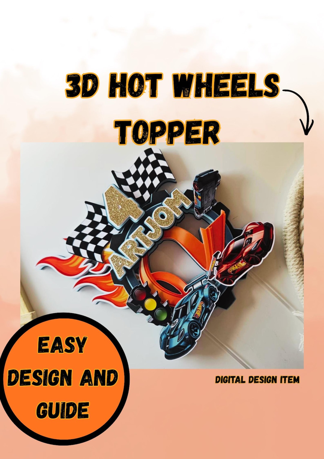 Instant Download Printable Birthday Cake Topper | Digital File for Race ...