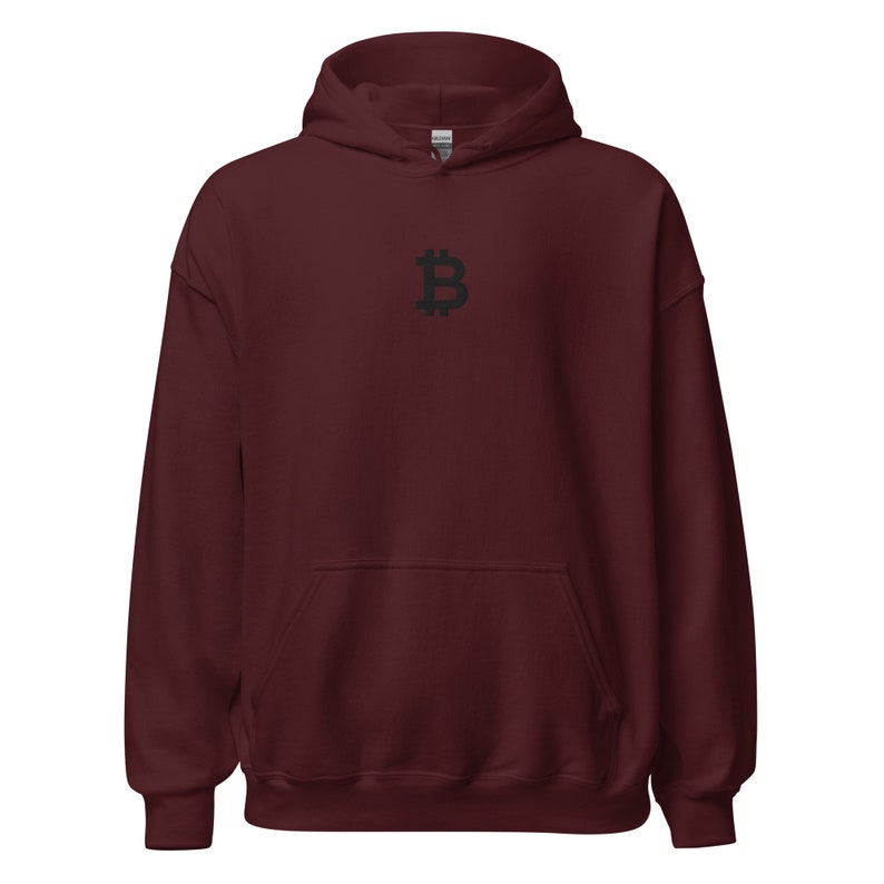 Custom Crypto Hoodie Bitcoin Embroidered Logo, BTC Logo Embroidered ...