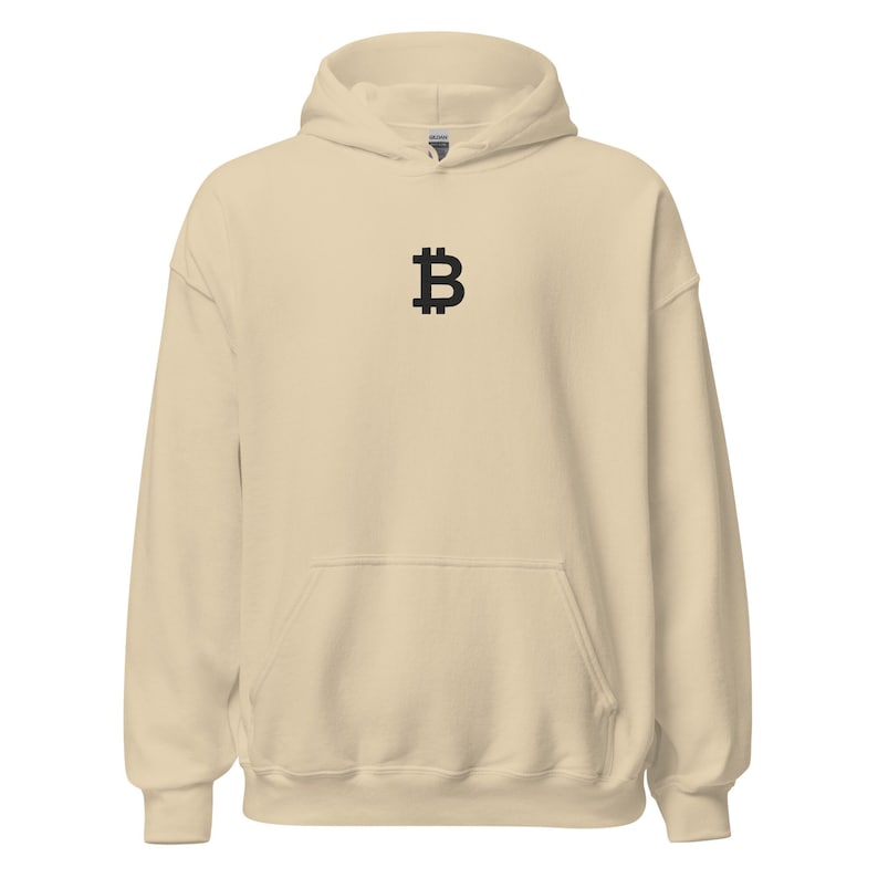Custom Crypto Hoodie Bitcoin Embroidered Logo, BTC Logo Embroidered ...