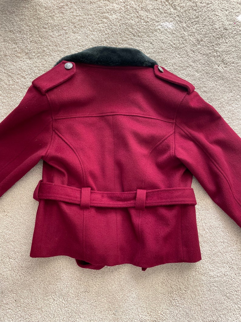 Stylish and Warm Red and Black Winter Coat With Faux Fur Lining - Etsy