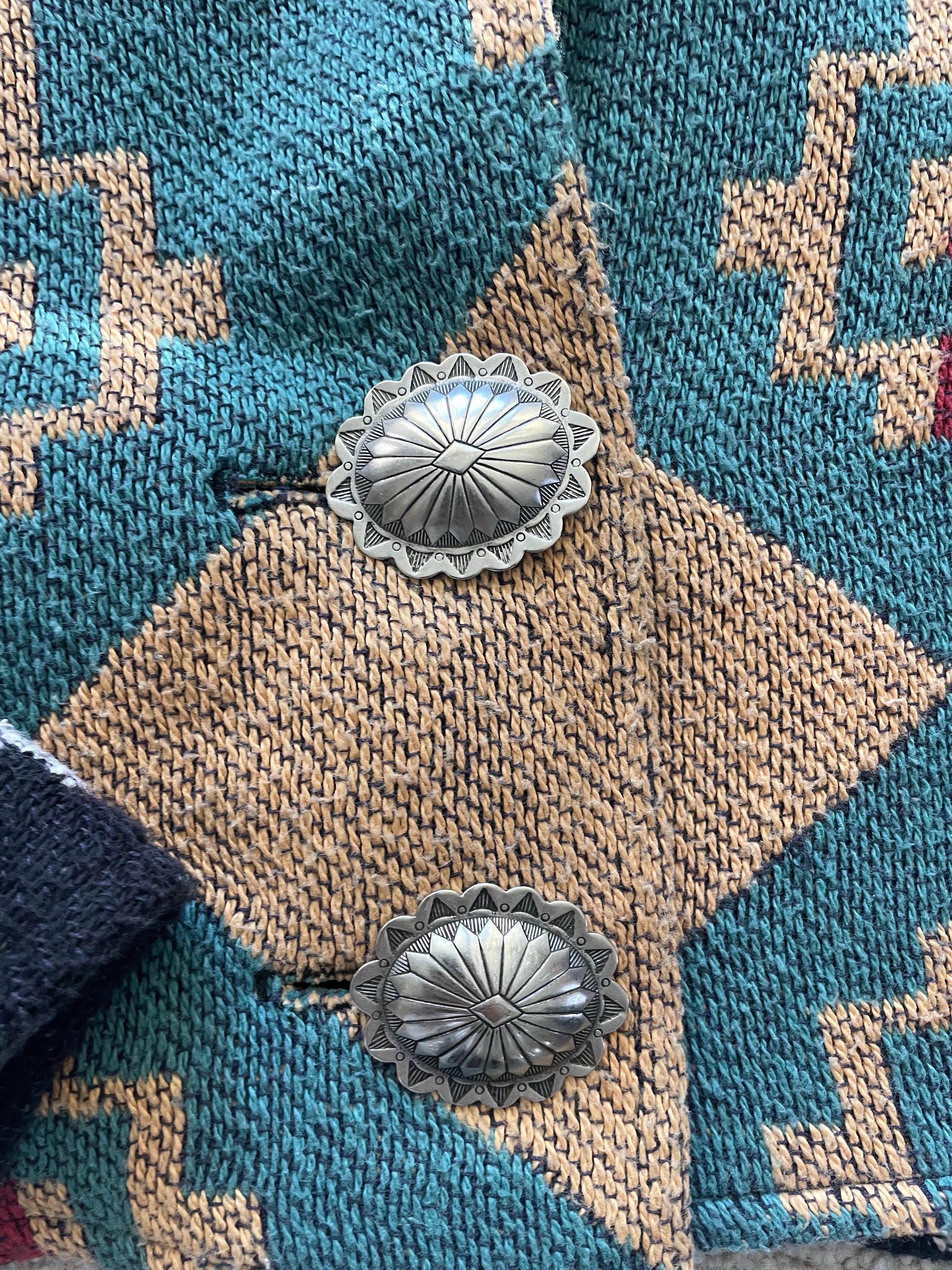 Women's Southwestern Print Cotton Jacket With Silver Concho Buttons - Etsy