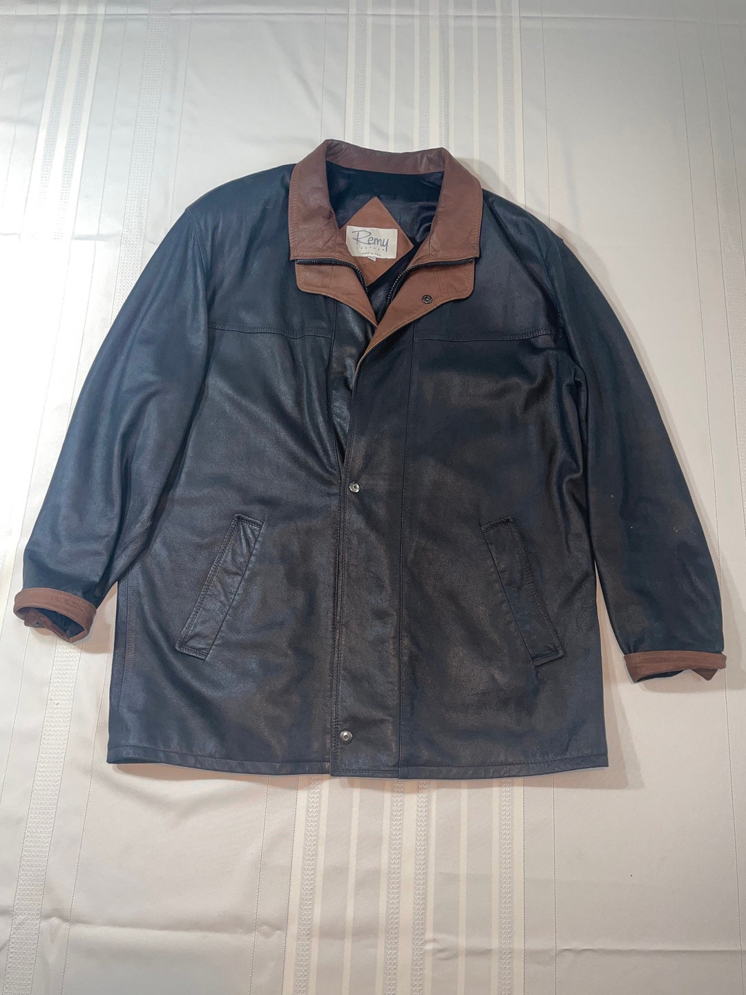 Vintage Men's Remy Leather Genuine Lambskin Jacket - Etsy