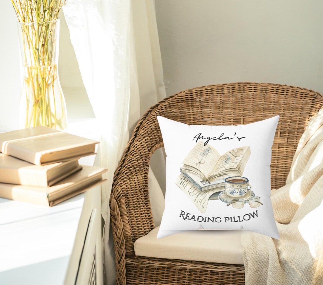 Personalized Reading Pillow Cozy Home Decor Custom Gift Book Lover Gift ...