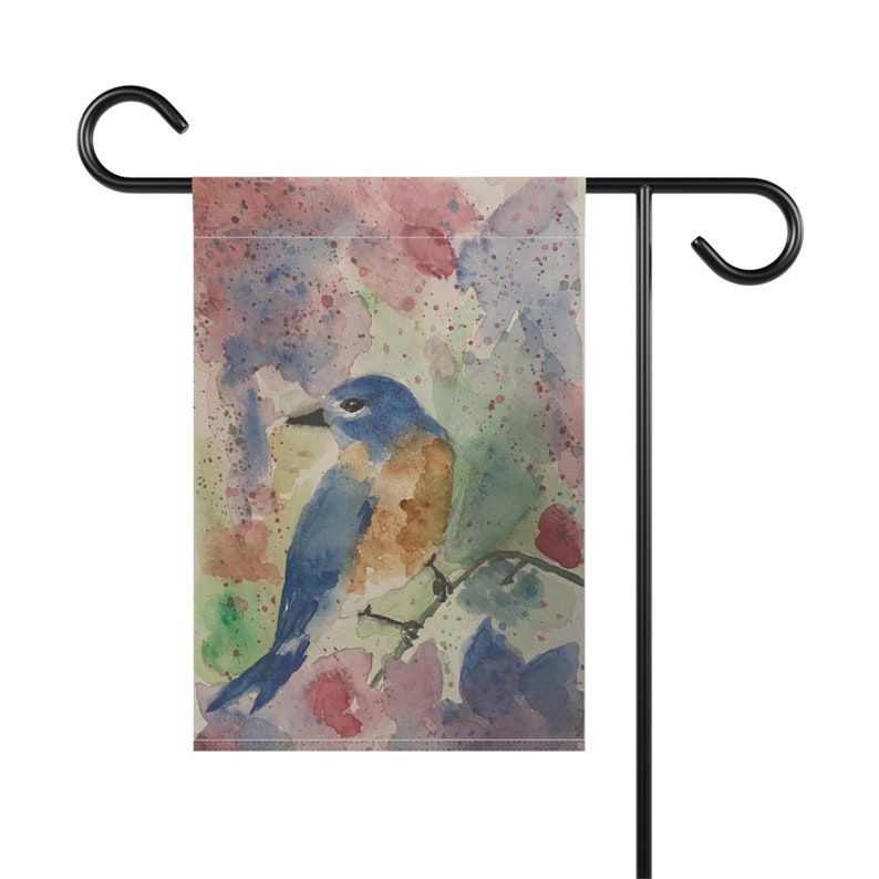 Watercolor Bird Garden Flag Spring Garden Flag Original Art Garden Flag ...