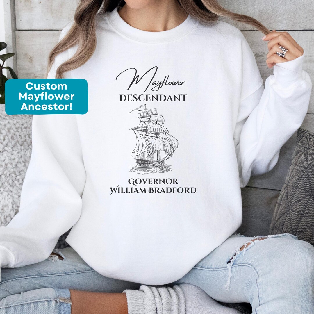 Custom Plymouth Sweatshirt Mayflower Descendant Crewneck Personalized ...
