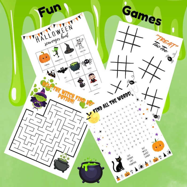 Halloween Activity Pack: Coloring Pages, Mazes, Word Search (digital ...