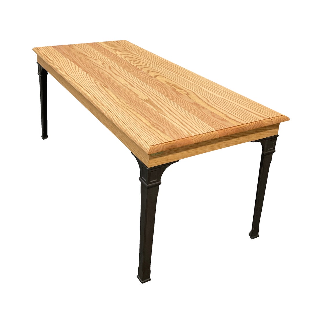 Red Oak Table With Cast Iron Legs 70 X 32 - Etsy