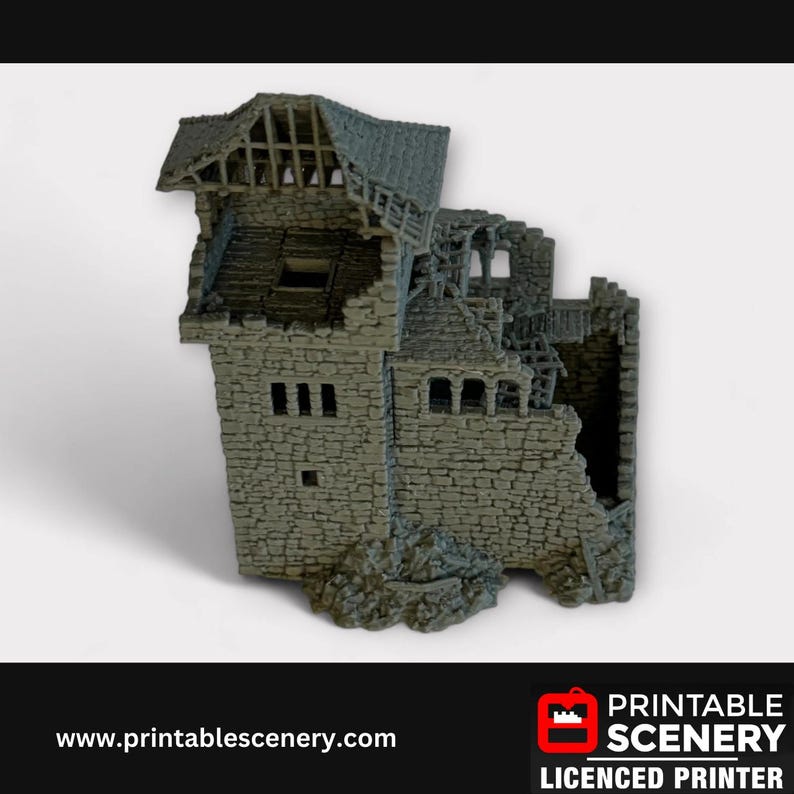 Ruined Medieval Stone Castle - Kings Quarters, Terrain for DND and ...