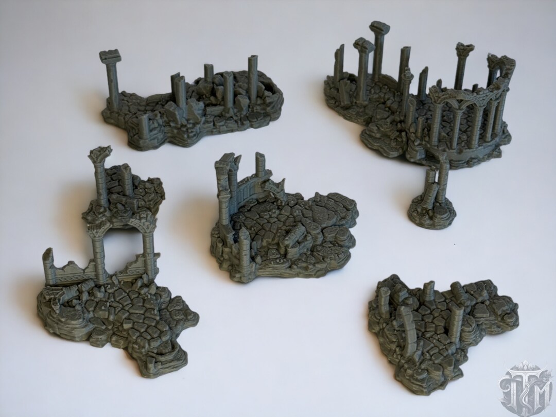 Ancient Ruins Scatter Terrain Set for DND, Roleplay, and Tabletop Games ...