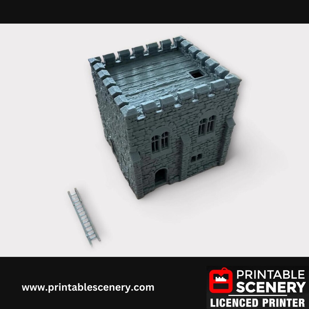 Medieval Stone - Norman Square Keep, Terrain for DND and Tabletop Games ...