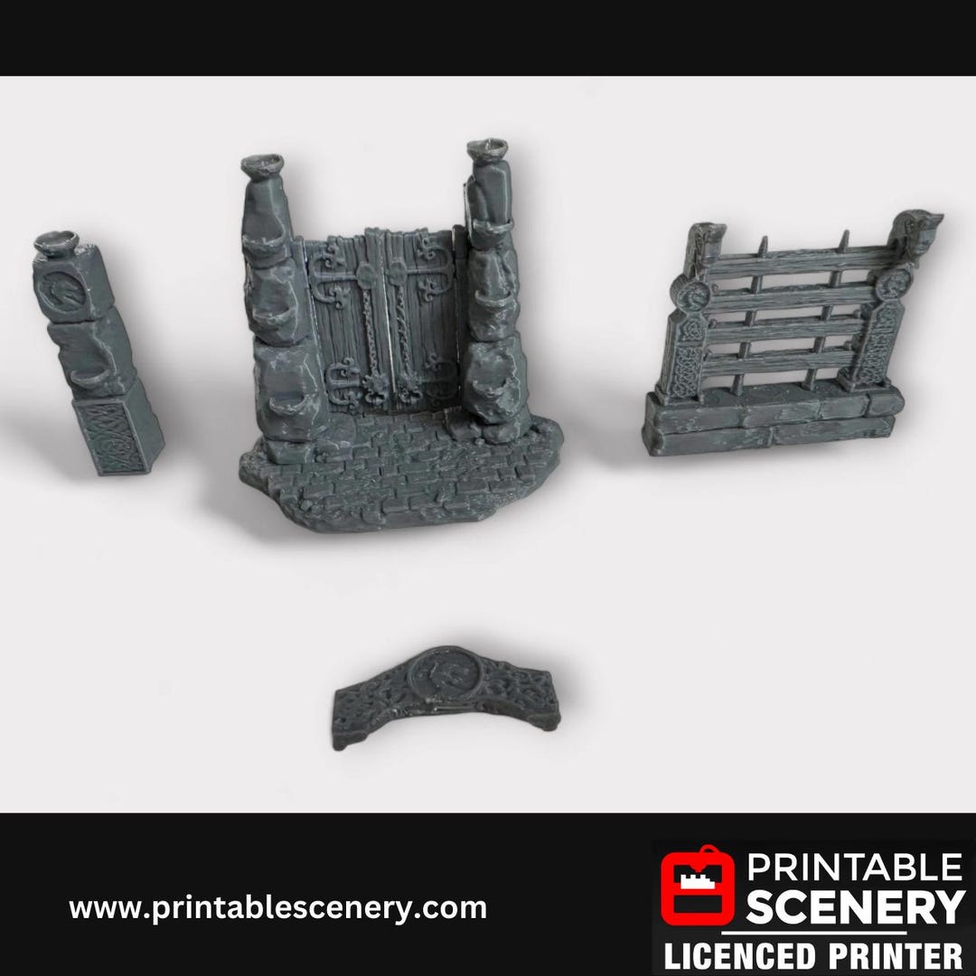 Hagglethorn Hollow Gates & Fences Terrain Set, Tabletop DND Scatter ...