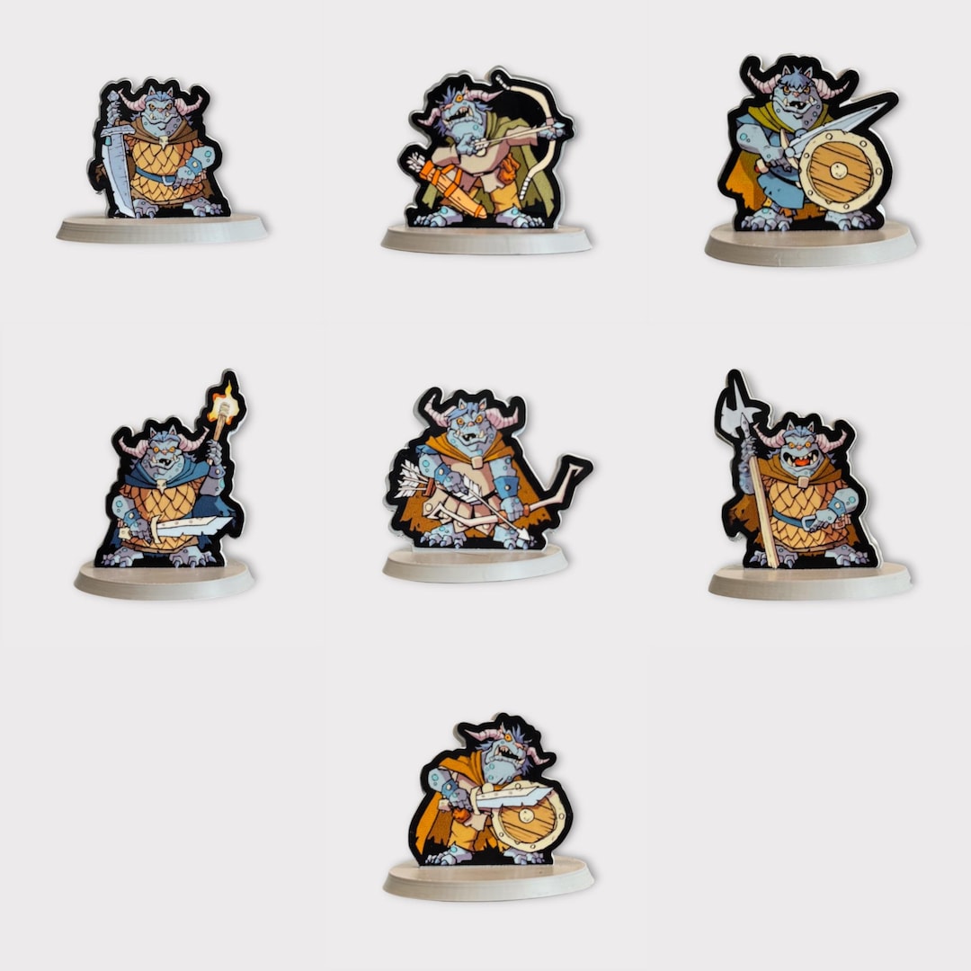 Goblin Tabletop RPG Sticker Miniatures With 3D Printed Bases – DND ...