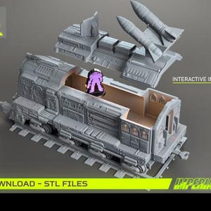Modular War Train Imperial Ironclad 32mm - Terrain, Sci-fi Wargaming ...