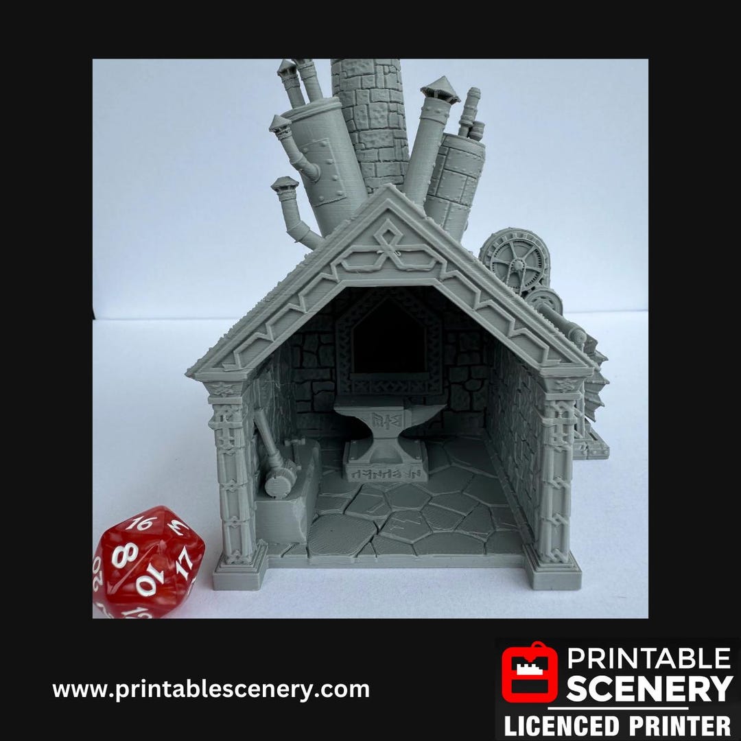 Dwarven Forge Scatter Terrain, DND Tabletop Blacksmith, Handcrafted RPG Miniatures, 28mm, Minis ...