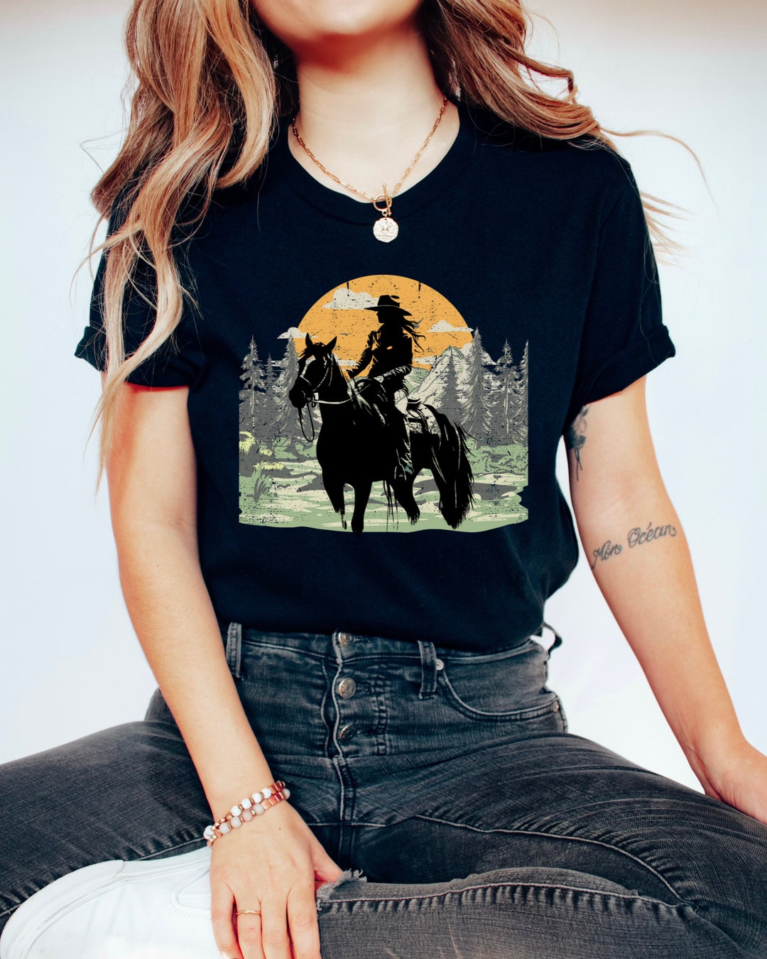 Cowgirl T-shirt | Live Wild and Free Design| Horseback Riding Apparel ...