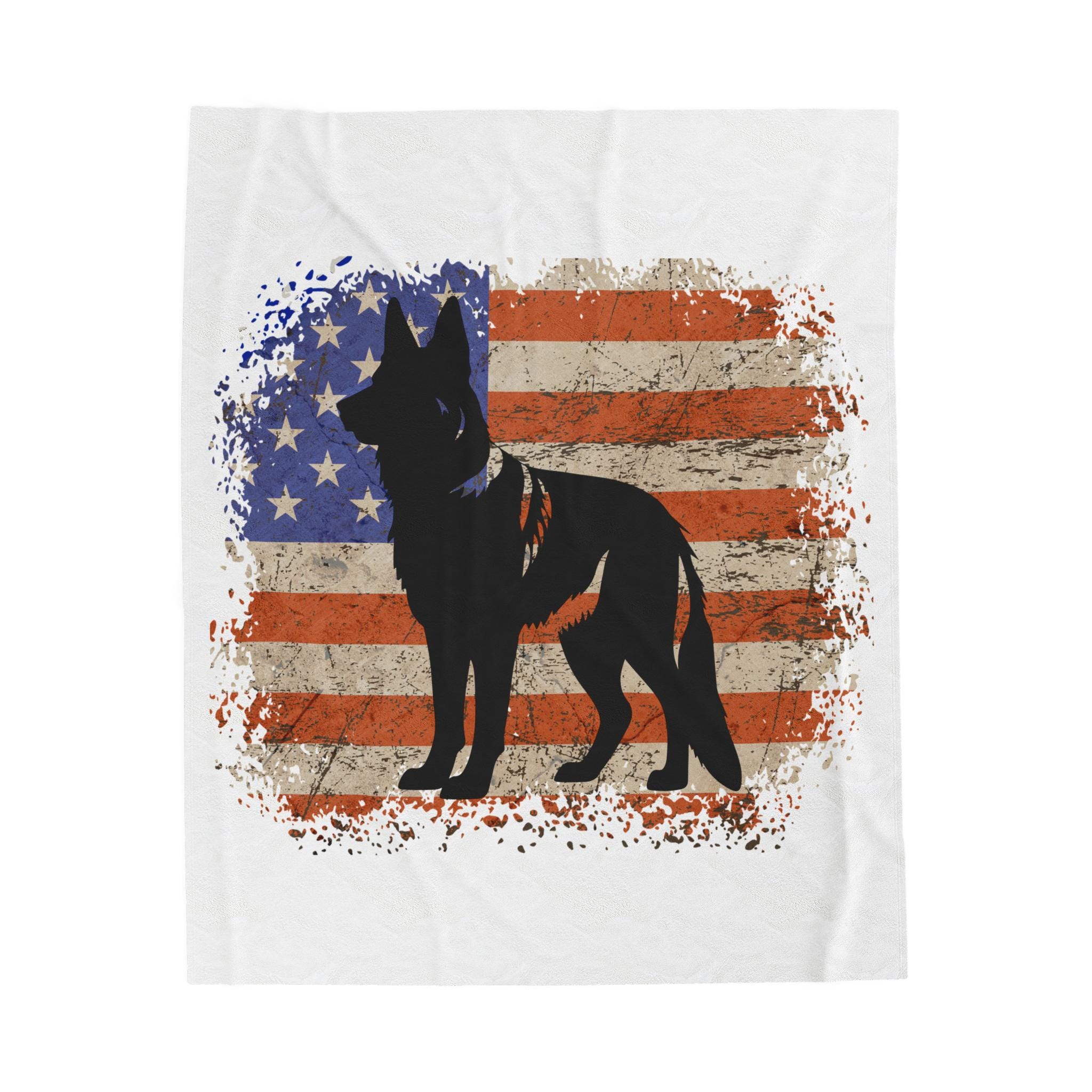 German Shepherd American Flag Plush Blanket, GSD Military Gift, Guard ...