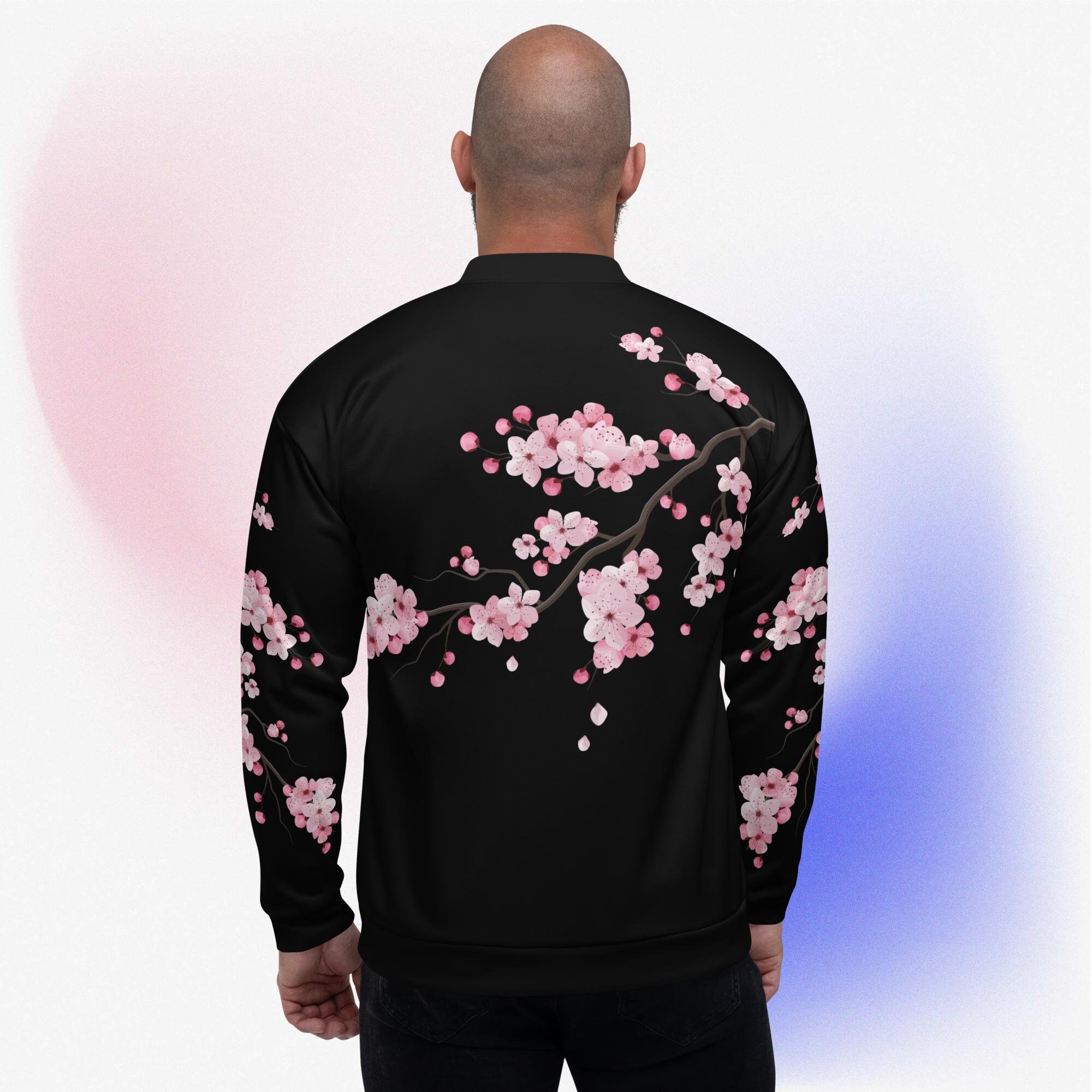 Sakura Cherry Blossom Bomber Jacket Anime Streetwear, Lofi Japanese ...
