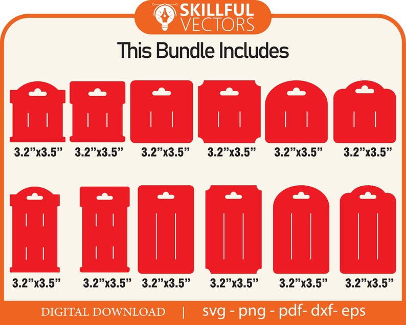 Bow Card Template SVG Bundle: Hair Clip Display Cards (digital Download ...