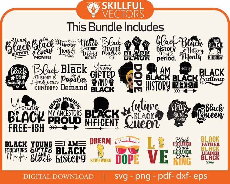 80 Black History Month Svg Bundle Bhm Svg Bundle African Etsy