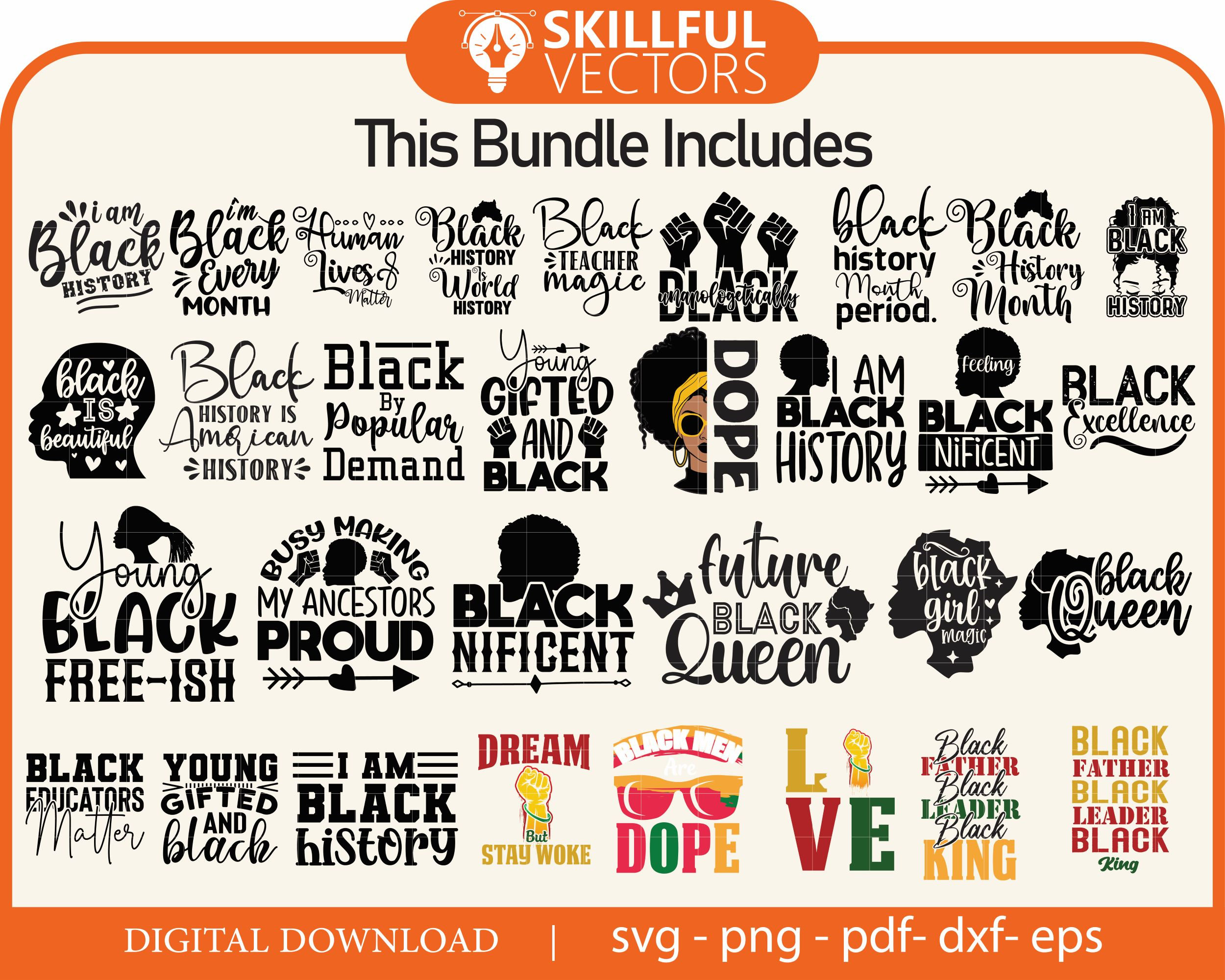 80 Black History Month SVG Bundle BHM Svg Bundle African - Etsy