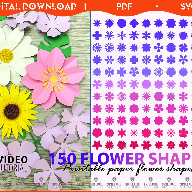 Flower Cutouts Template - Etsy