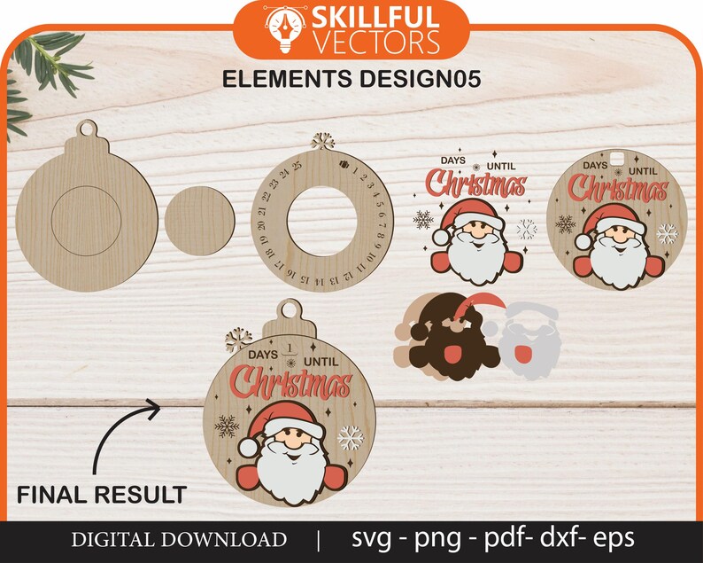 Christmas Countdown Calendar SVG: Farmhouse Laser Cut File (pack 8) - Etsy