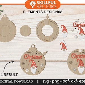 Christmas Countdown Calendar SVG: Farmhouse Laser Cut File (pack 8) - Etsy