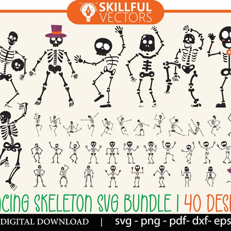 Skeleton Svg - Etsy