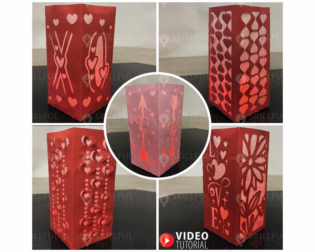 Pack 10 Valentine's Day Papercut Lantern Bundle, Valentines Lantern ...