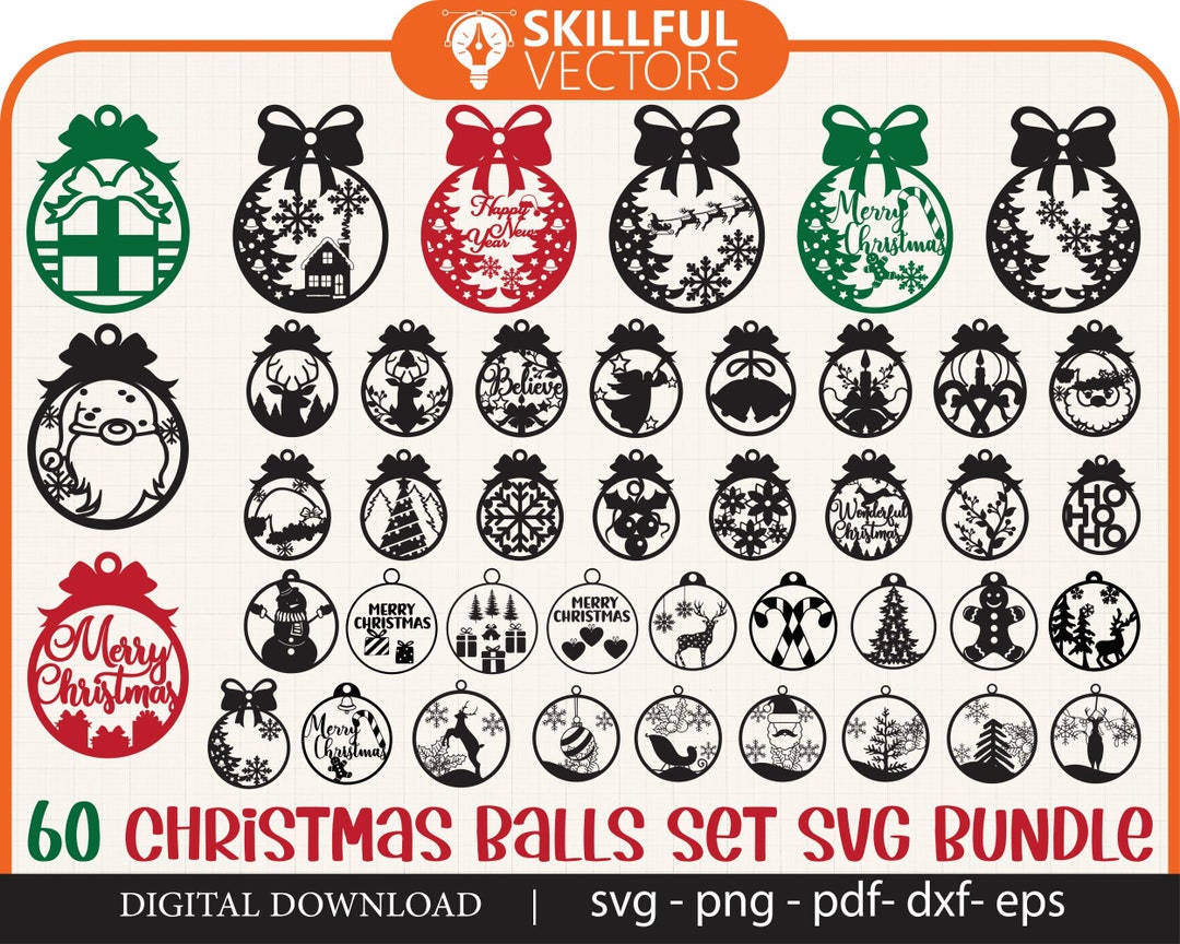 Christmas Balls SVG Bundle: Laser Cut Ornaments (digital Download) - Etsy
