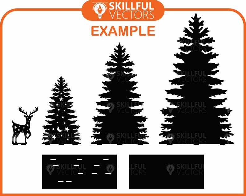 Laser Cut Christmas Tree Ornament SVG: Festive Deer Scene (digital File ...