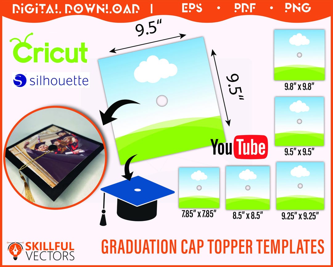 Graduation Cap Topper Templates, Graduation Stole Template, Blank ...