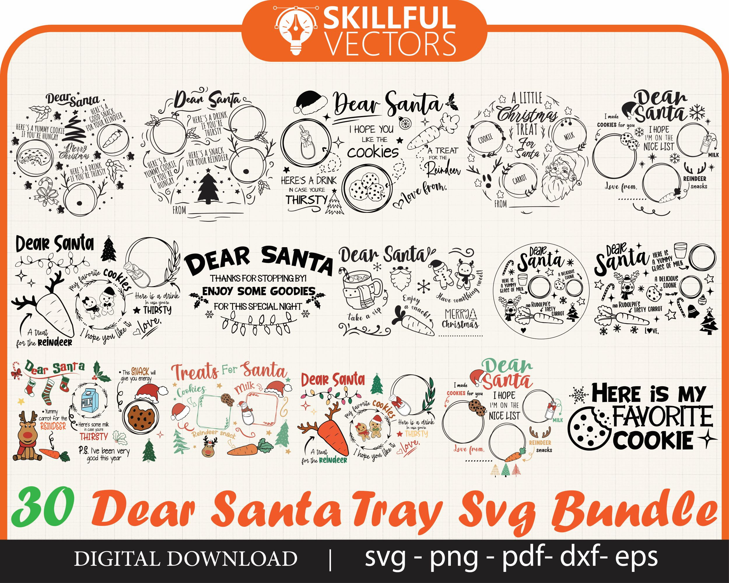Dear Santa Tray SVG Bundle Christmas SVG Santa Tray SVG - Etsy Canada
